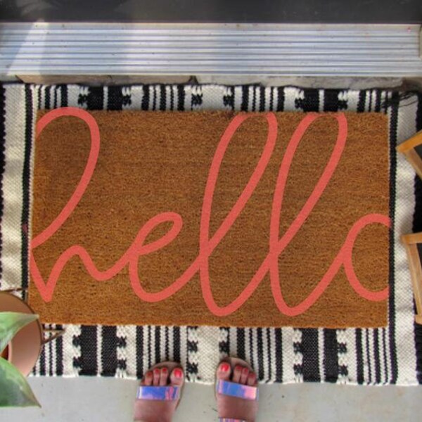 Hello Doormat - Etsy