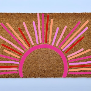 Valentine Sun Coir Doormat, Colorful Decor for Your Front Porch Entry ...