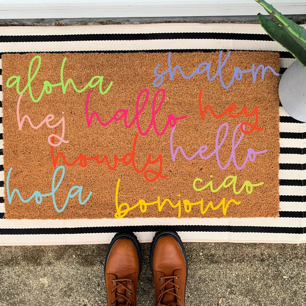 Hola Welcome Mat - Etsy