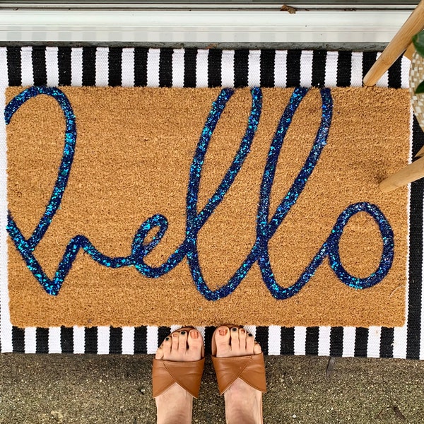 Hello Doormat - Etsy