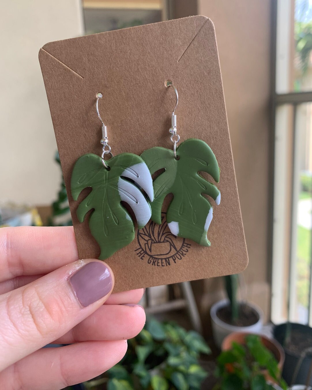 THE PLANT LADY Plant Earrings Monstera Earrings Dangle Earrings Clay ...
