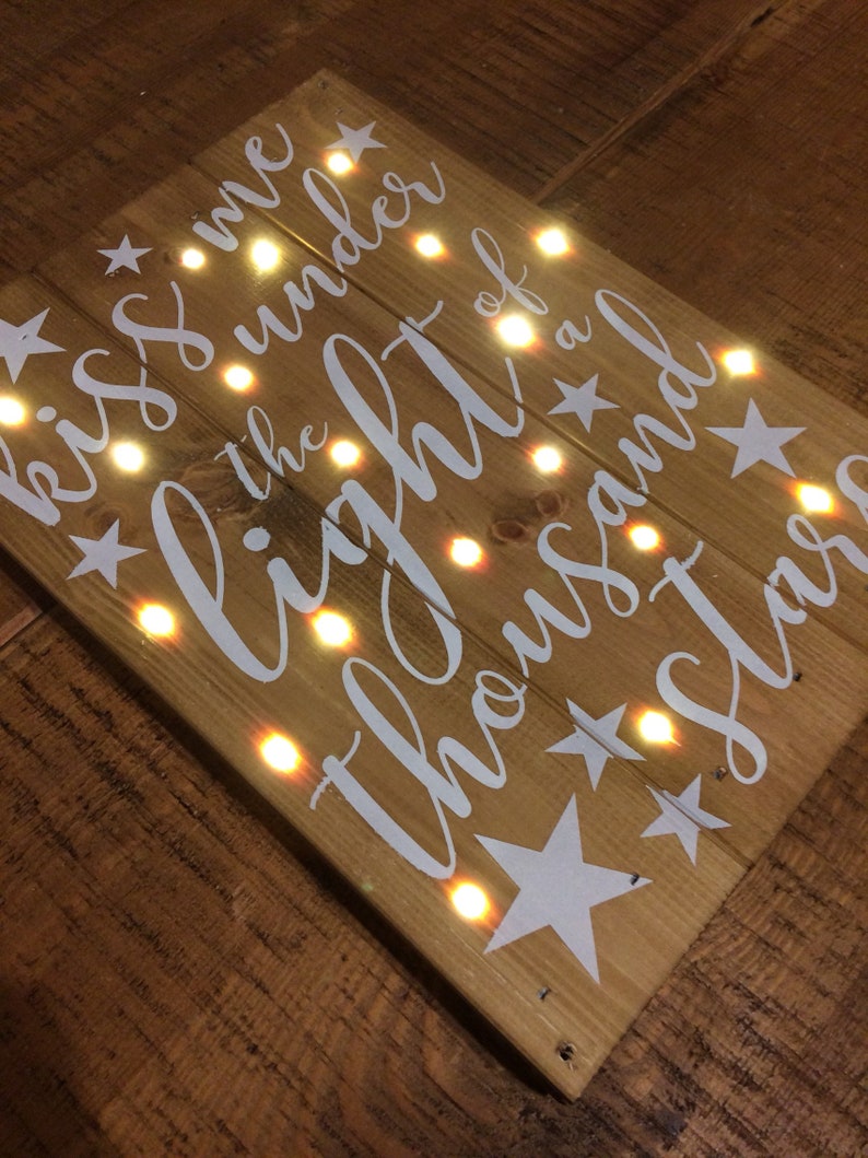 Custom Light up Sign Reclaimed Wood Wall Art Thinking Out | Etsy