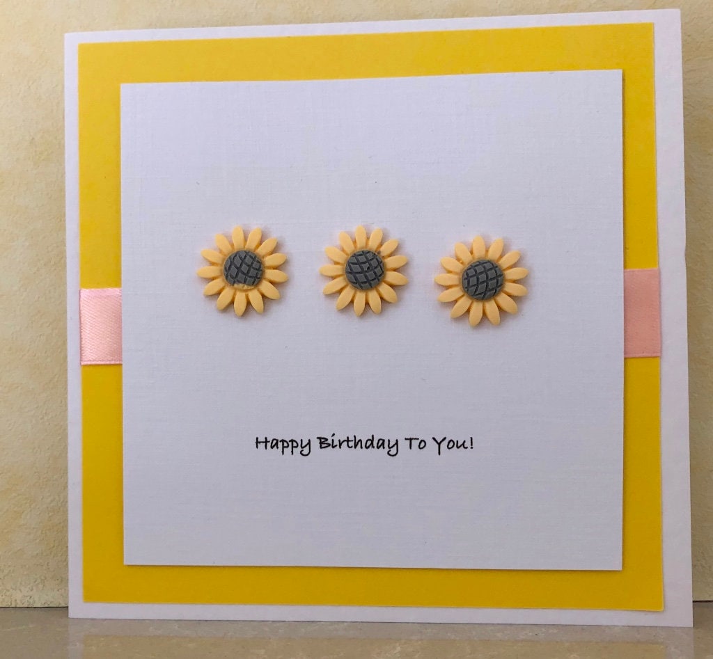 Birthday Card Handmade Flower Birthday Card for Women / - Etsy