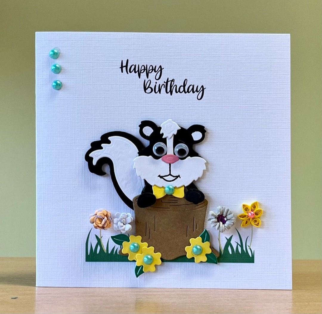 Skunk Birthday Card, Cute Skunk Birthday Card Skunk Birthday Card for ...