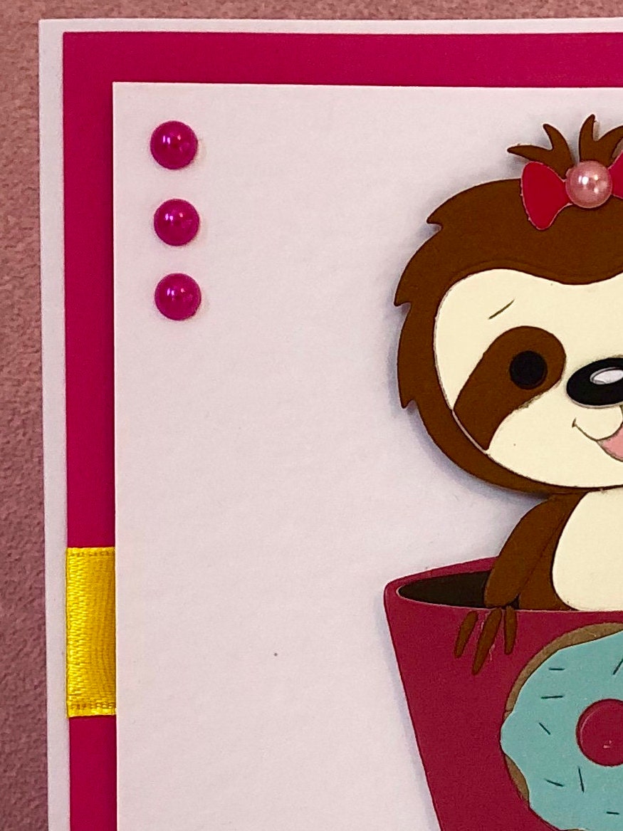 Children's Birthday Card Handmade Cute Sloth Birthday - Etsy