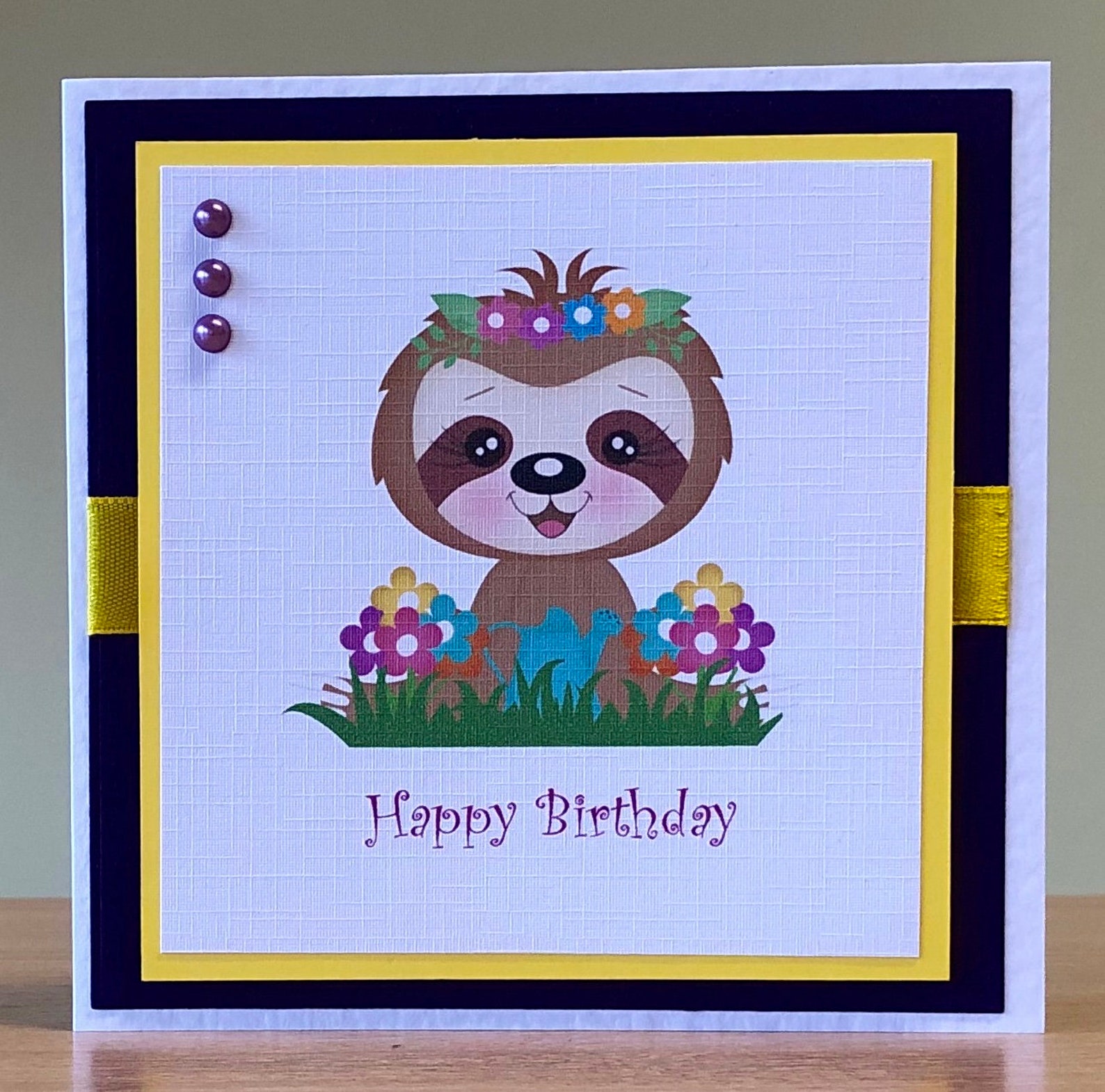 Birthday Card Handmade Sloth Birthday Card Cute Sloth - Etsy