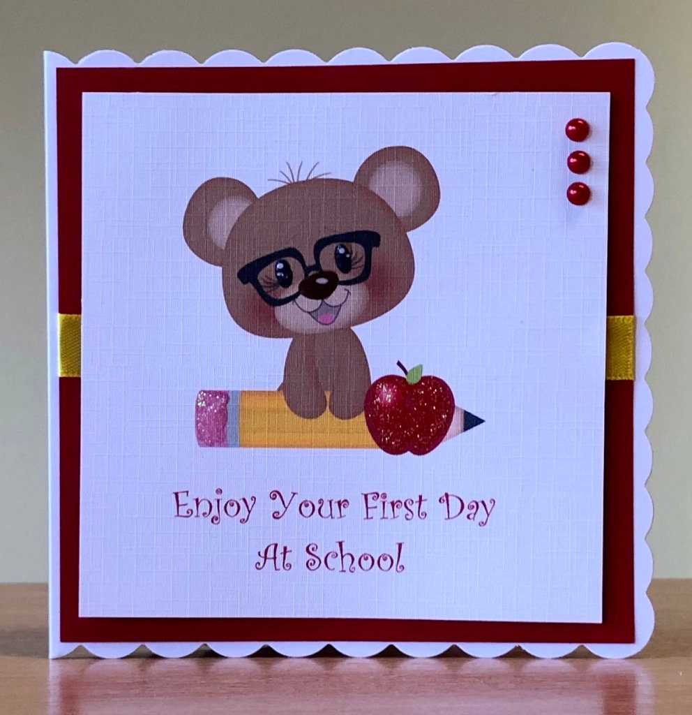 First Day at School Card Handmade Back to School Card | Etsy