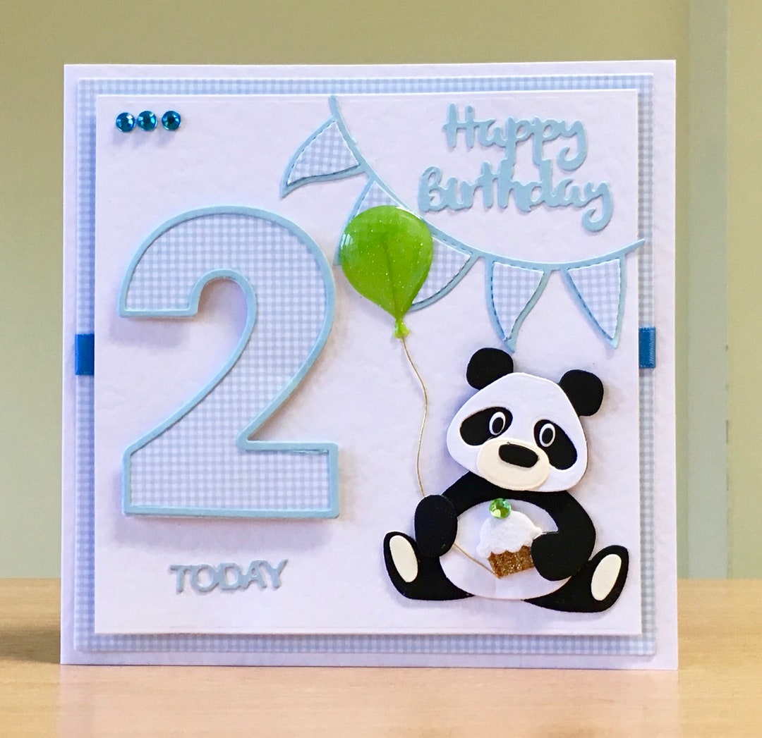 2nd Birthday Card Second Birthday Card Cute Teddybear Card - Etsy UK