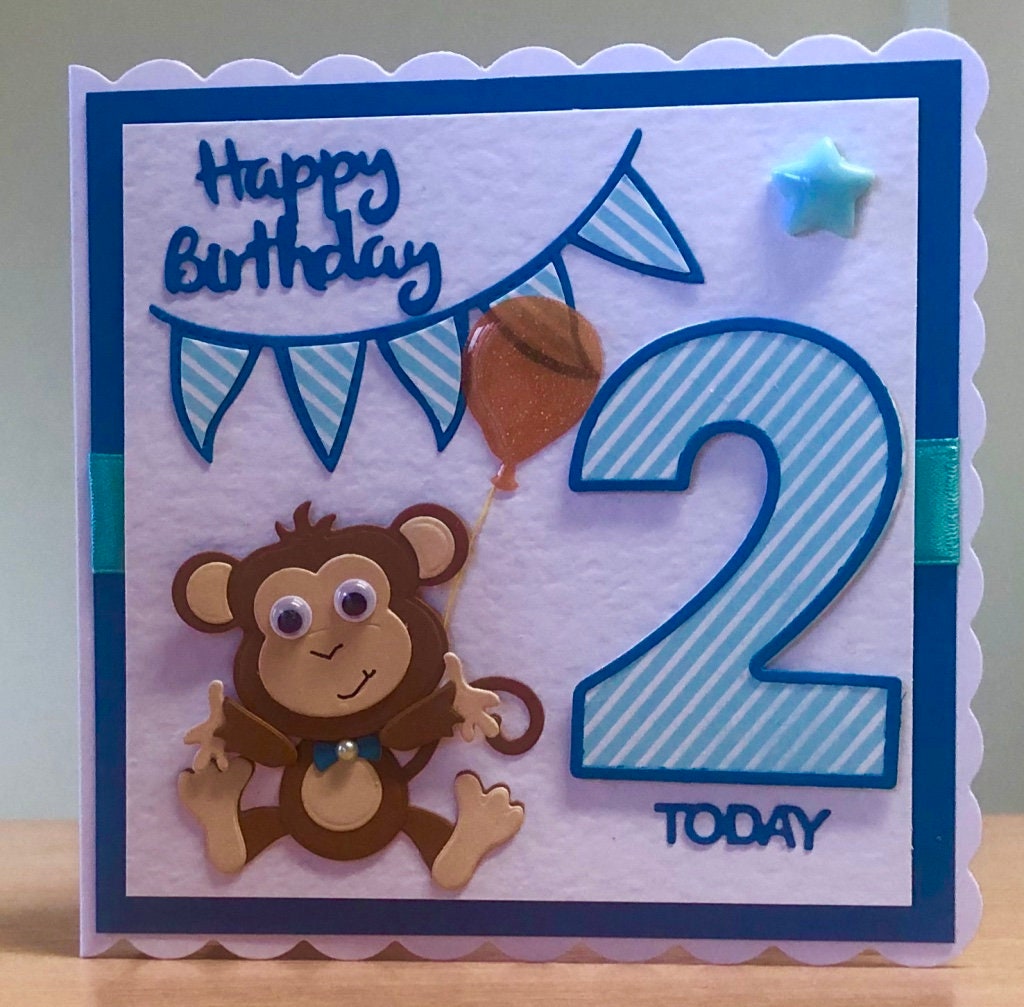 2nd Birthday Card Second Birthday Card Cute Teddybear Card - Etsy UK