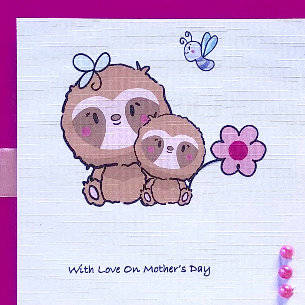Mother's Day Card Handmade Cute Mother's Day Card | Etsy