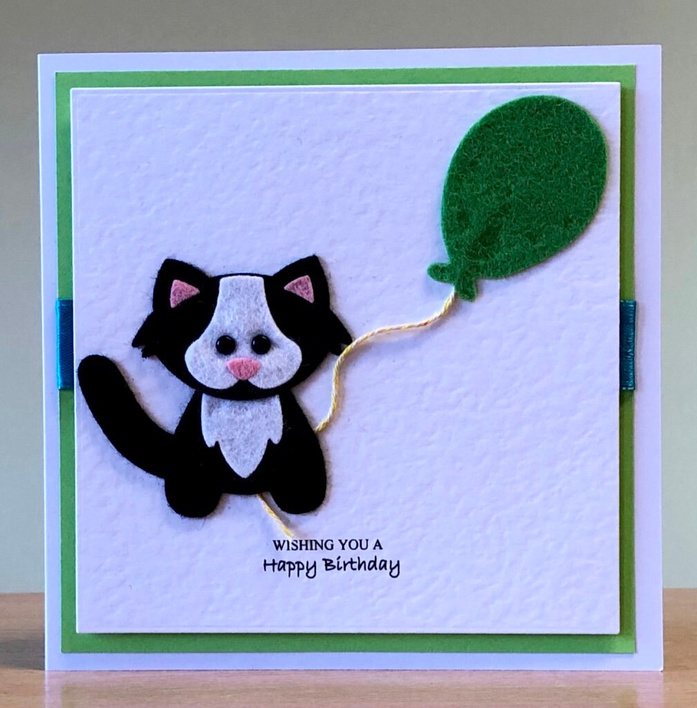 Birthday Card Cute Kitten / Cat Card Cute Birthday Card for Children ...