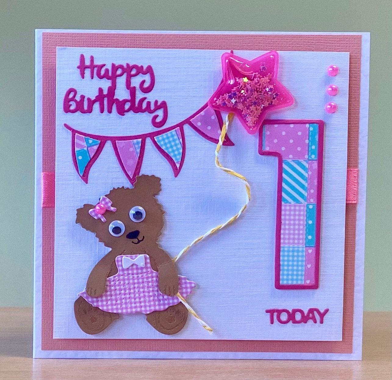 First Birthday Card Handmade 1st Birthday Card Giraffe - Etsy