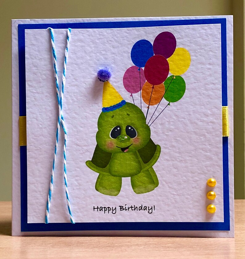 Birthday Card Handmade Cute Turtle/ Tortoise Birthday Card - Etsy