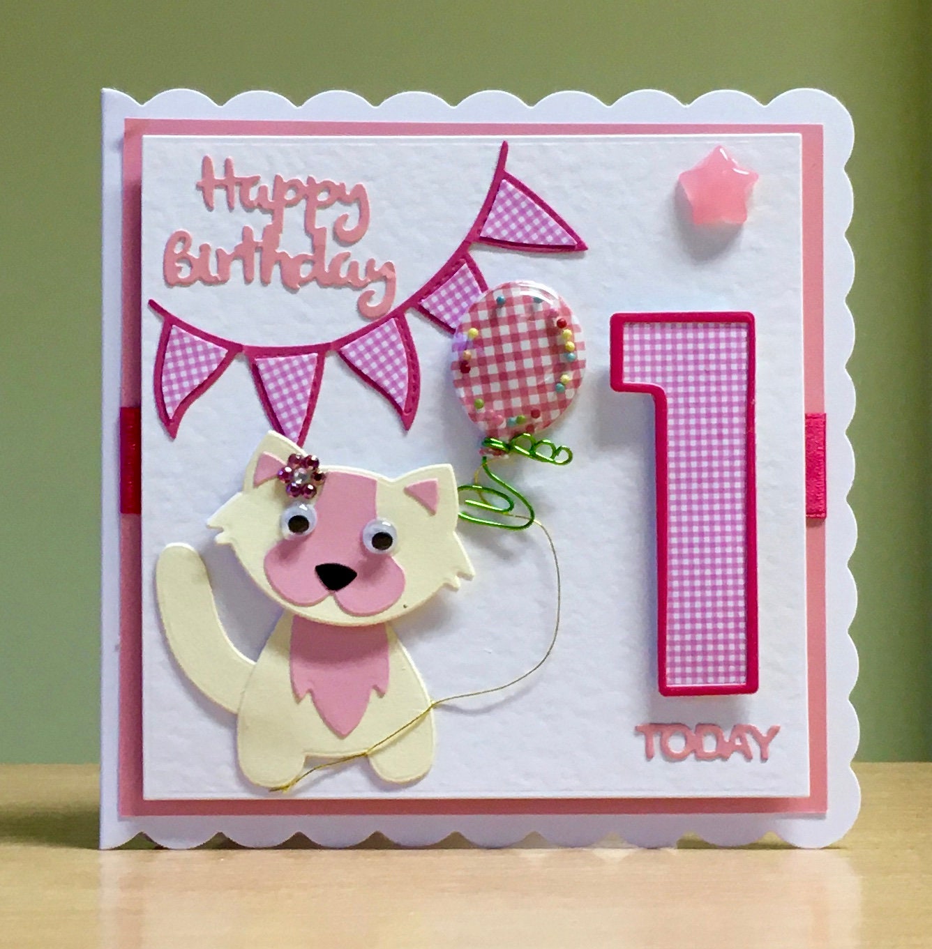 First Birthday Card Handmade 1st Birthday Card Giraffe - Etsy