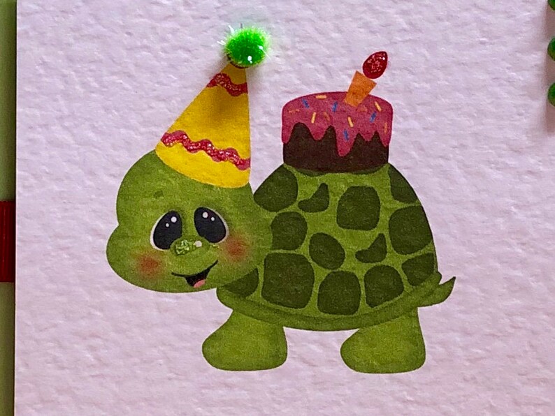 Birthday Card Handmade Cute Turtle/ Tortoise Birthday Card - Etsy