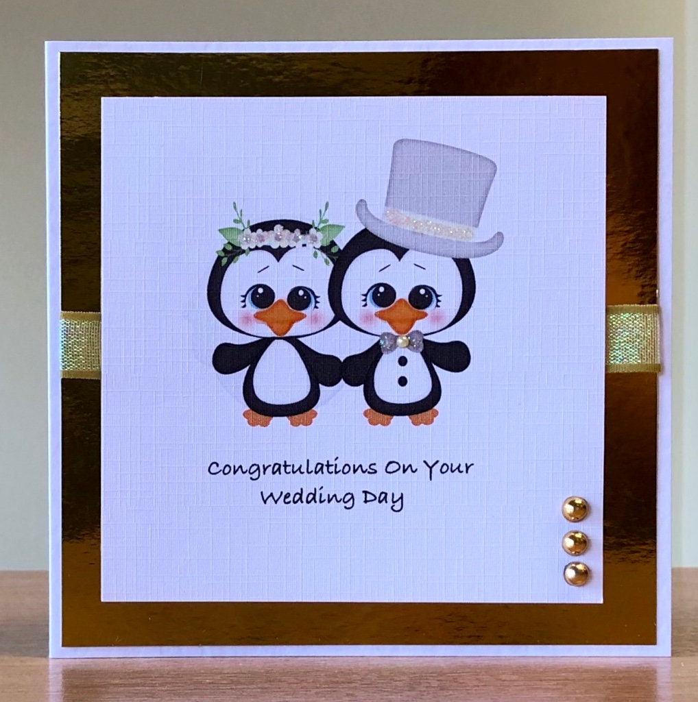 Wedding Card Handmade Cute Wedding Card | Etsy