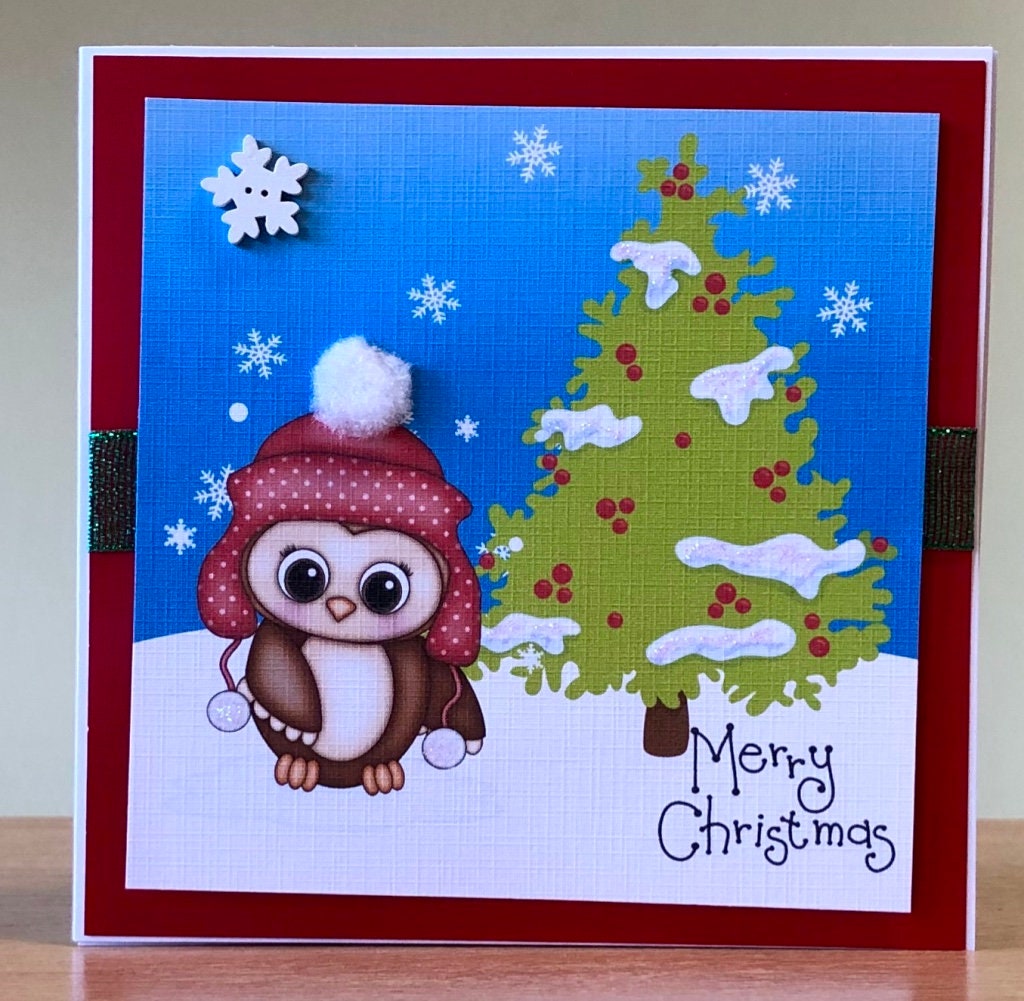 Christmas Card Handmade Cute Christmas Card Children / Men/ | Etsy