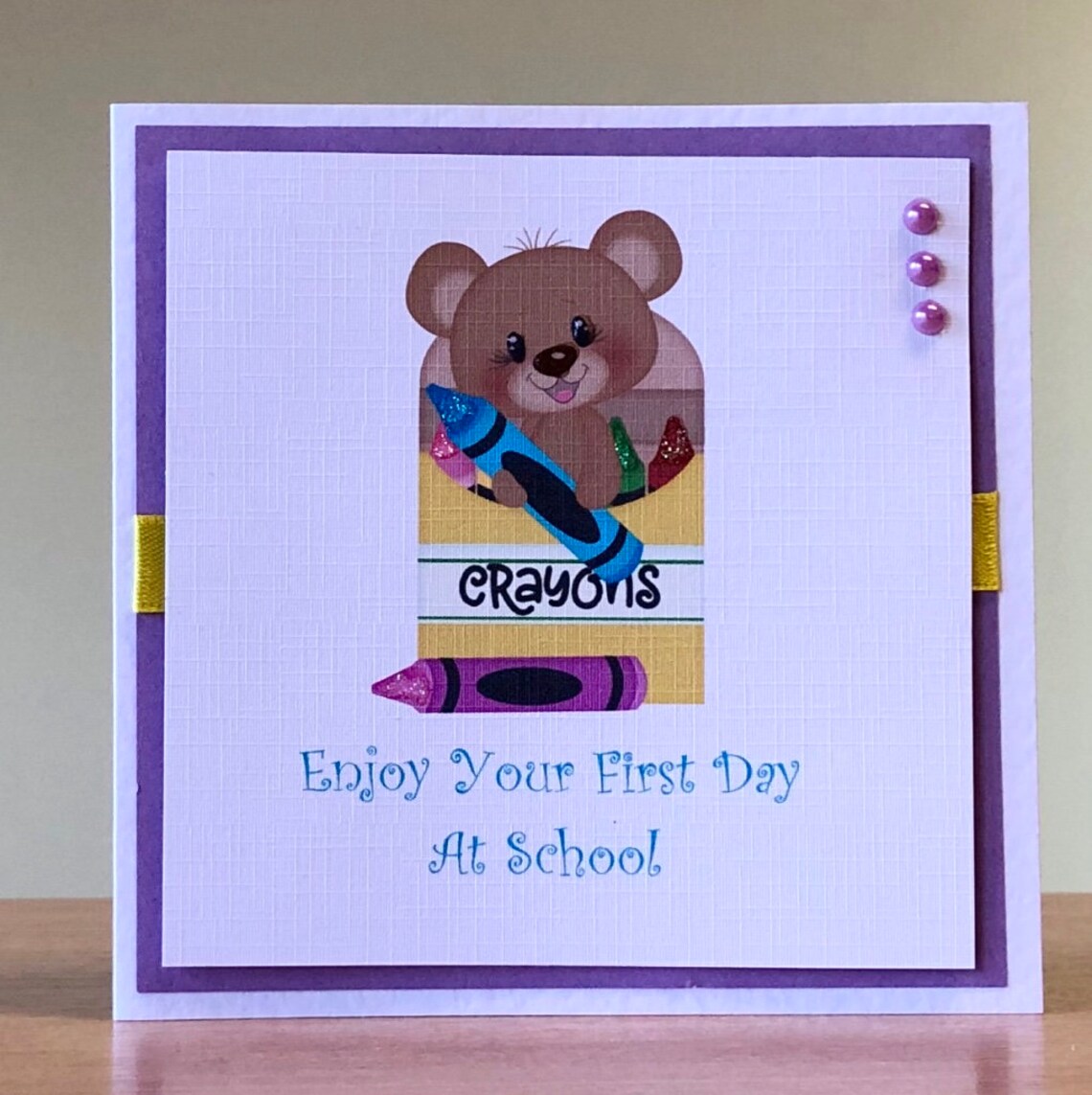 First Day at School Card Handmade Back to School Card | Etsy