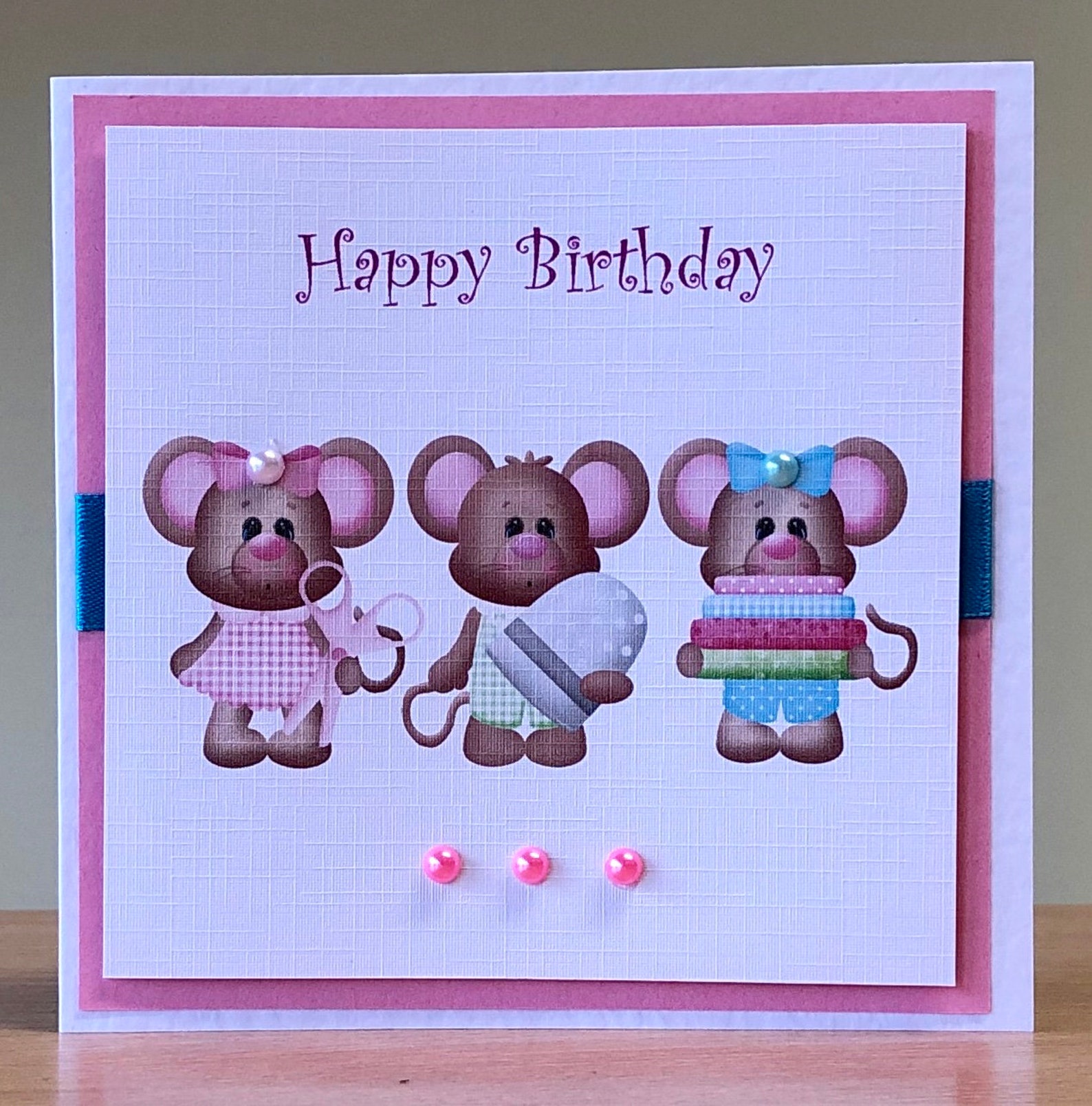 Birthday Card Handmade Cute Mouse Birthday Card Birthday - Etsy