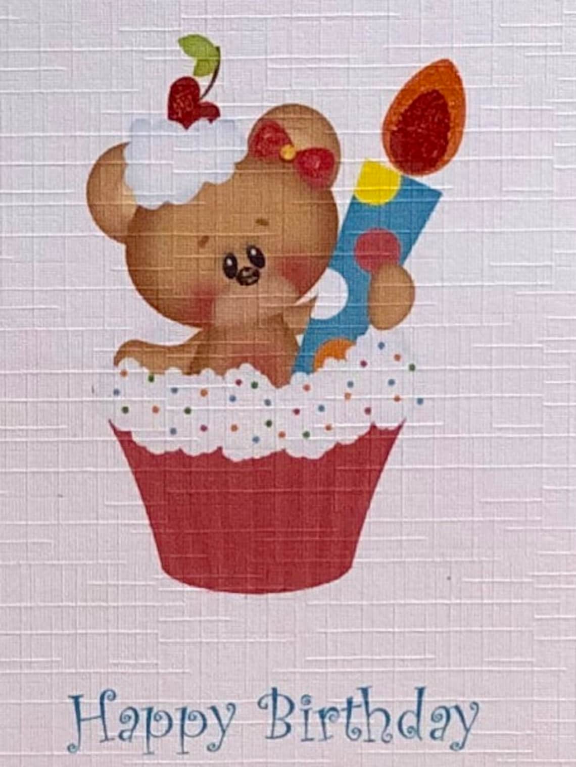 Children's Birthday Card Cute Teddybear Birthday card | Etsy