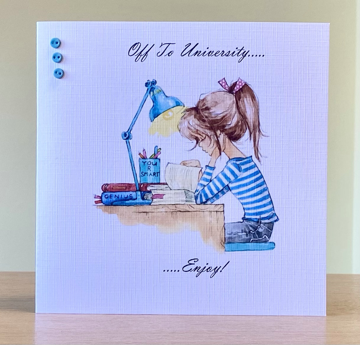 University Card - Good Luck at University Card - Girl's University Card ...
