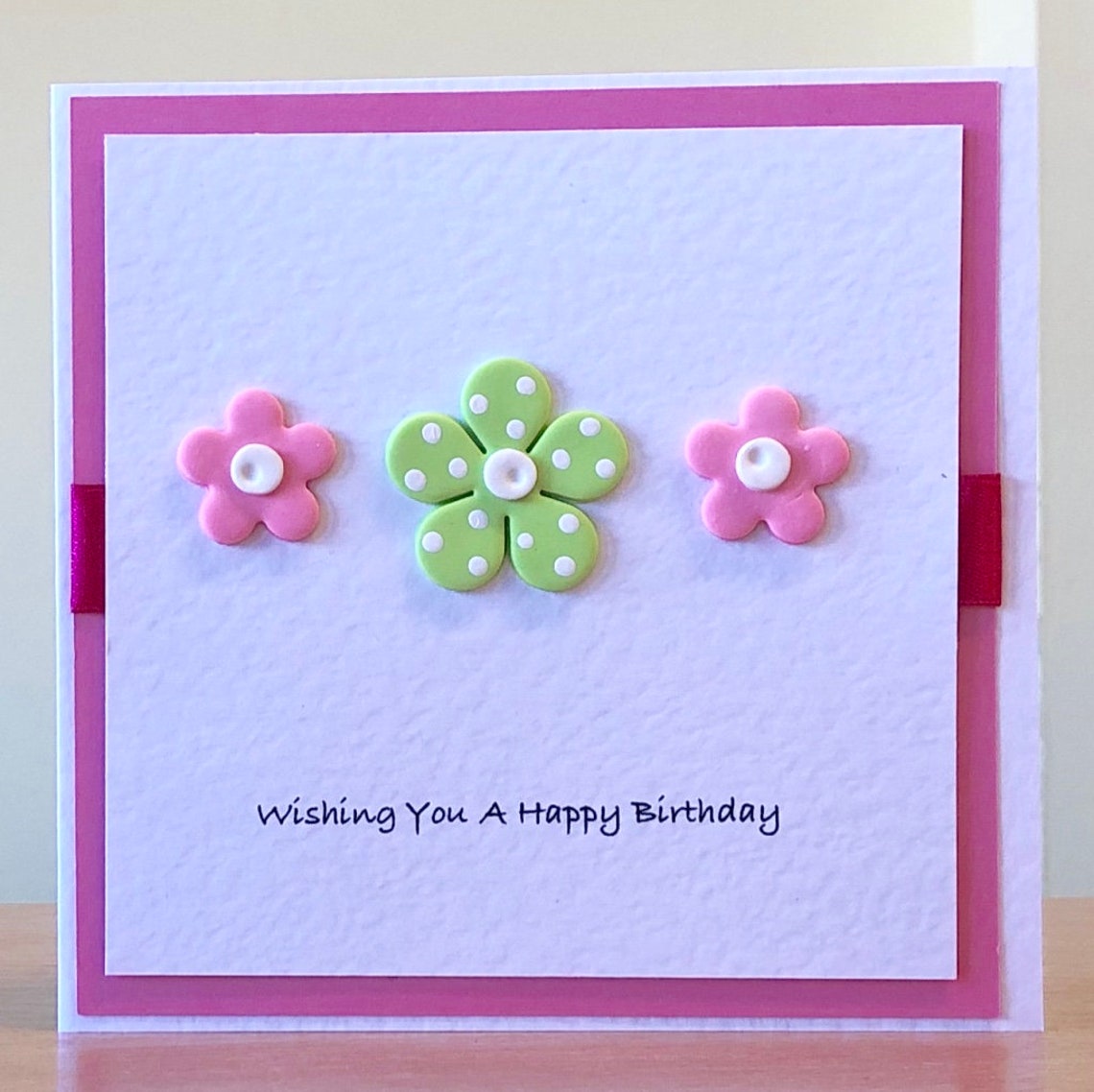 Birthday Card Handmade Flower Birthday Card for Women / - Etsy
