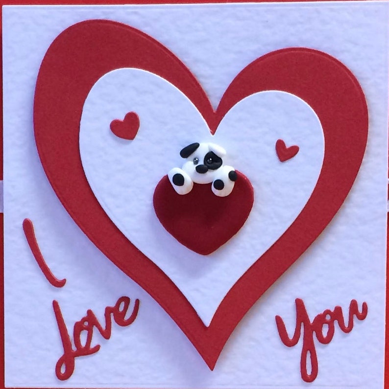 Valentines Card Handmade Cute Dog / Puppy Valentine Card - Etsy