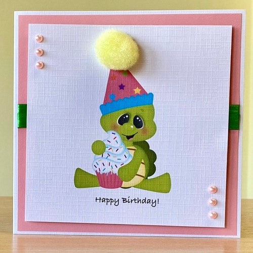 Birthday Card Handmade Cute Turtle/ Tortoise Birthday Card - Etsy