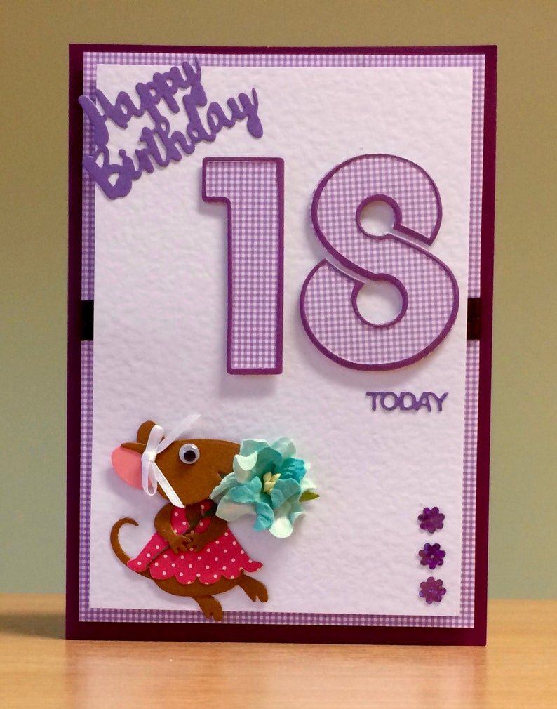 18th Birthday Card Handmade Girl's 18th Birthday Card - Etsy