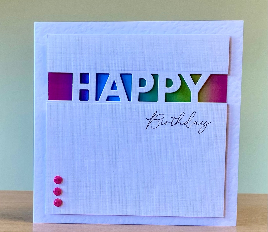 Modern Birthday Card Handmade Birthday Card for Men/ Women/ - Etsy