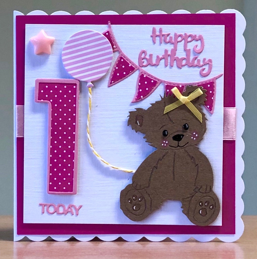 First Birthday Card Handmade 1st Birthday Card Giraffe | Etsy