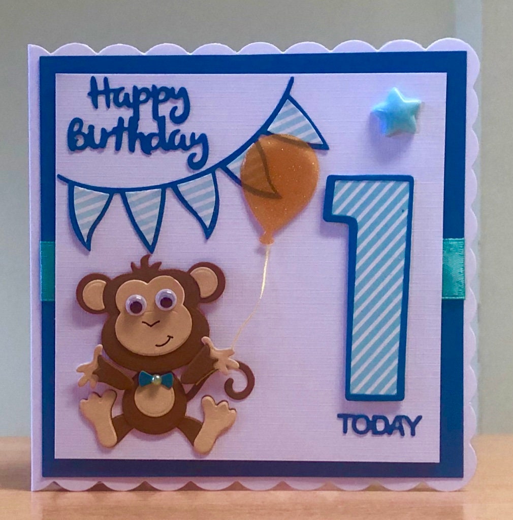 First Birthday Card Handmade 1st Birthday Card Giraffe - Etsy UK