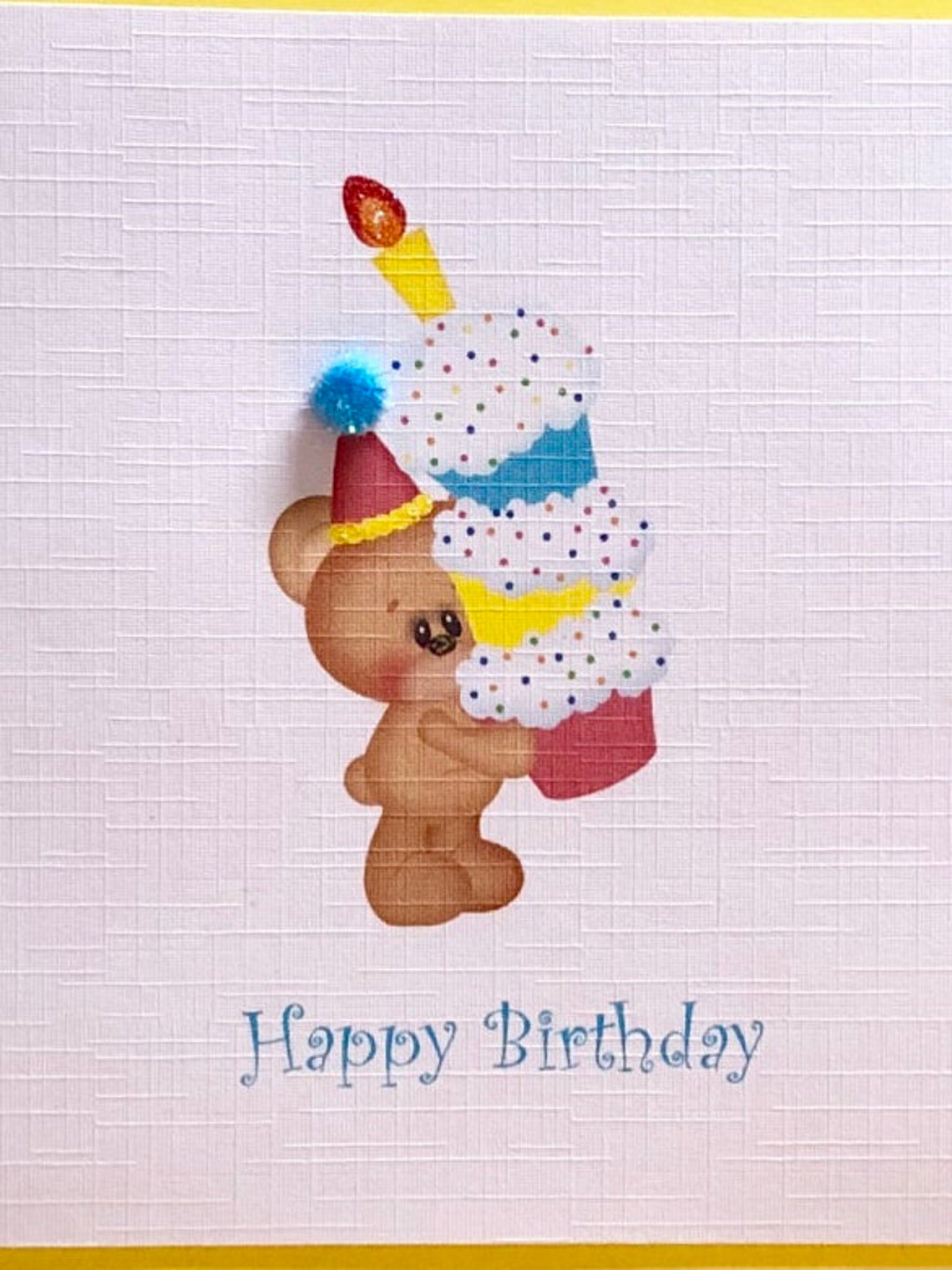 Children's Birthday Card Cute Teddybear Birthday card | Etsy