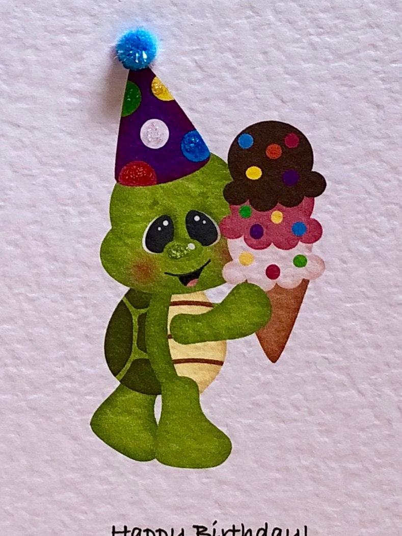 Birthday Card Handmade Cute Turtle/ Tortoise Birthday Card | Etsy