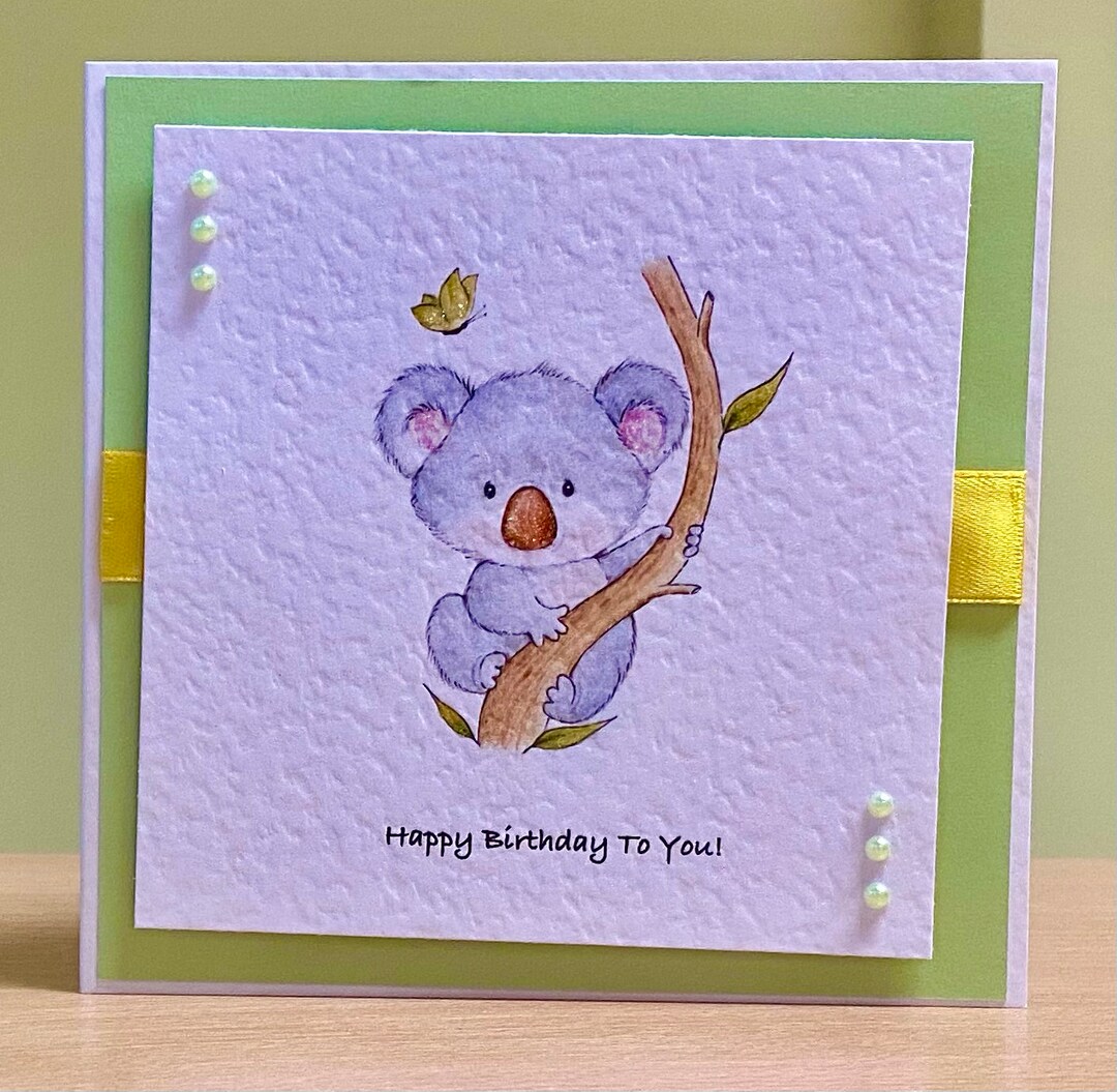 Birthday Card Cute Koala Bear / Panda Birthday Card for Women/ Men ...