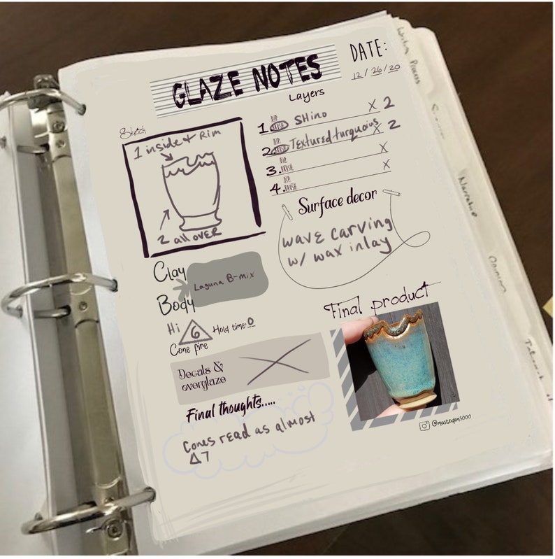 Glaze Notes Journal - Etsy