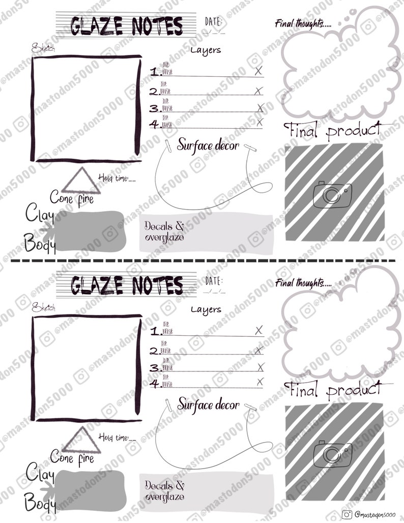 Glaze Notes Journal - Etsy