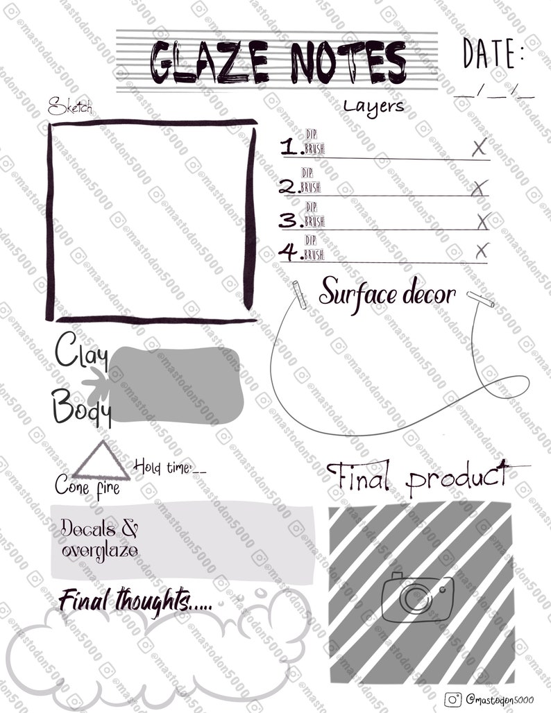Glaze Notes Journal - Etsy