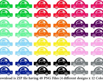 Car Clip Art Car Clipart Rainbow Cars Clipart Cute Cars | Etsy