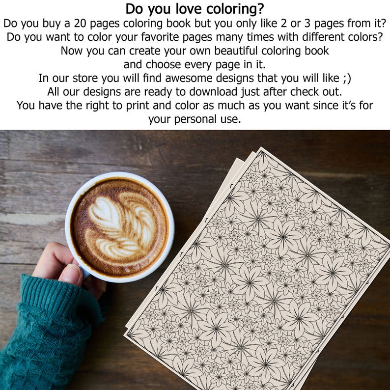 Coloring Pages Adult Mindful Coloring Floral Coloring - Etsy