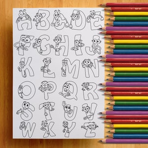 Funny ABC Coloring Page, Preschool Printable Games, Kids Learning ...