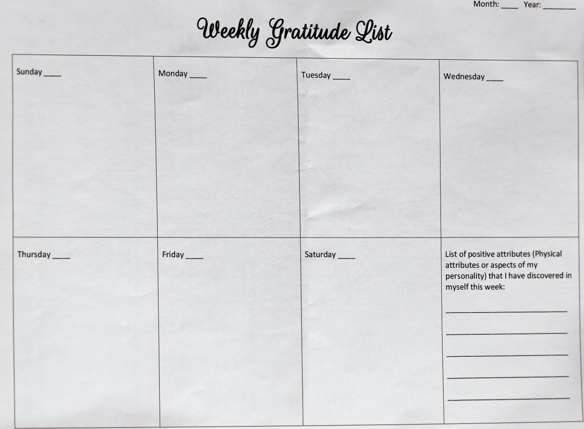 Gratitude Planner Printable Positive Journal 2020 Planner Insert ...