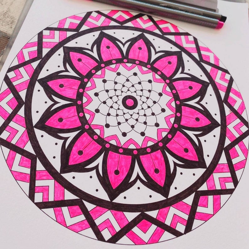 Mandala Coloring Poster, Coloring Mandala Page, Mandala Image to Color ...