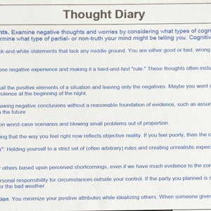 Negative Thoughts Diary, Digital Journal, Thoughts Organizer Printable ...