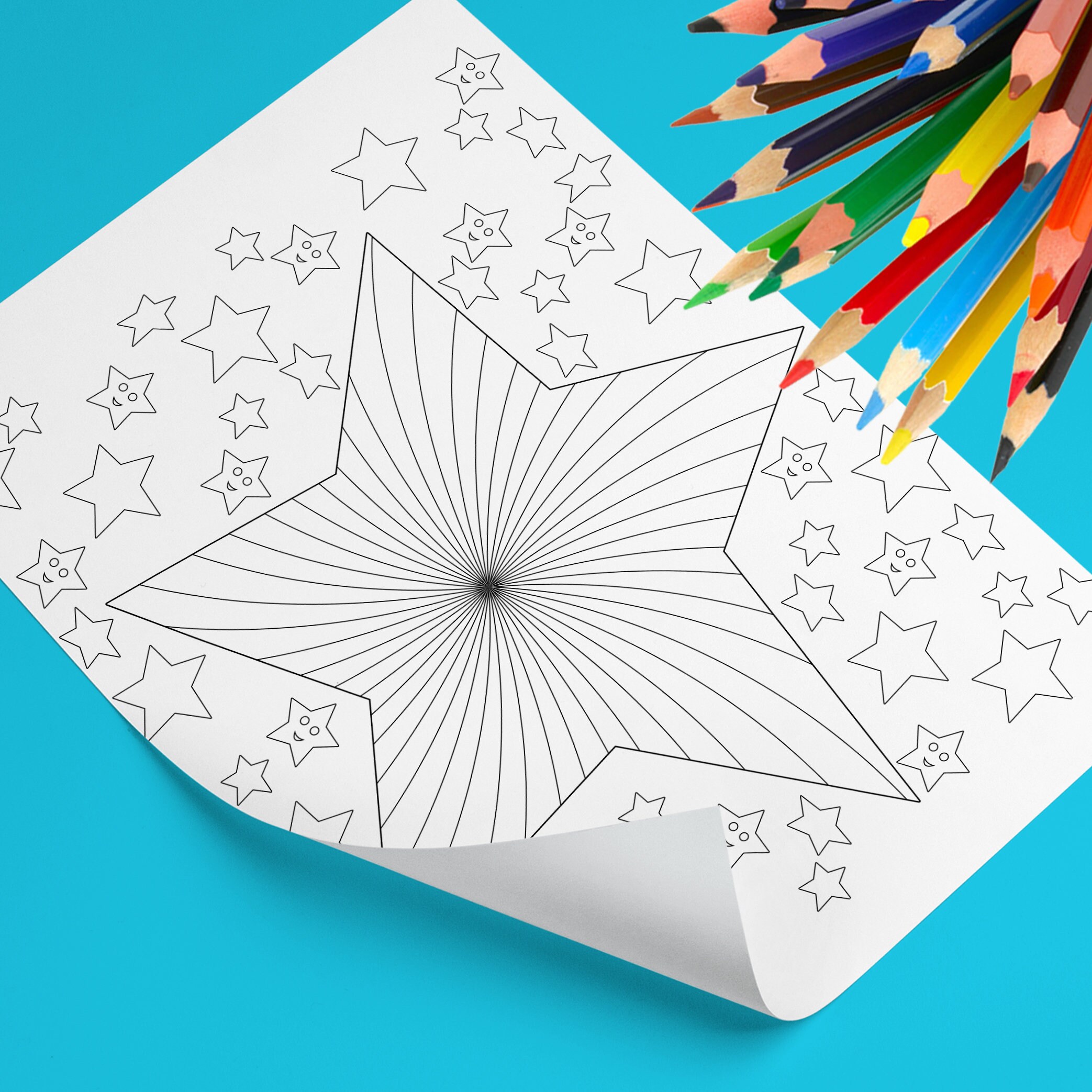 Happy Coloring Page for Kids, Adult Coloring Printable Activity, Galaxy ...