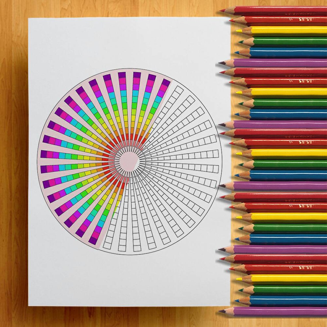 Geometric Mandala Coloring Page Printable, Adult Colouring Meditation ...