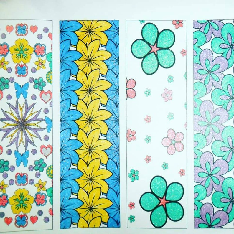 5 Coloring Bookmarks, Bookmarks to Color for Kid, Printable Bookmark ...