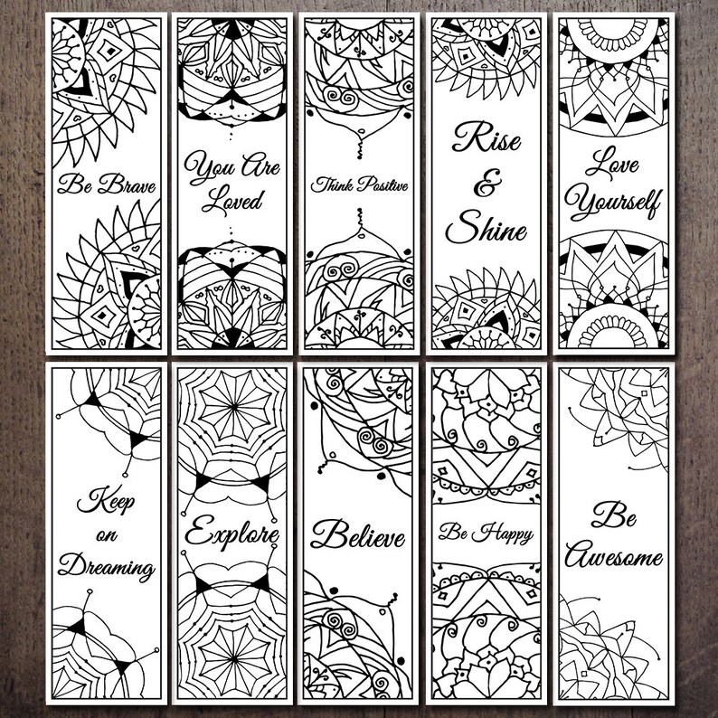 Thinking Positive, Printable Bookmark, Motivation Bookmark, Inspiration ...