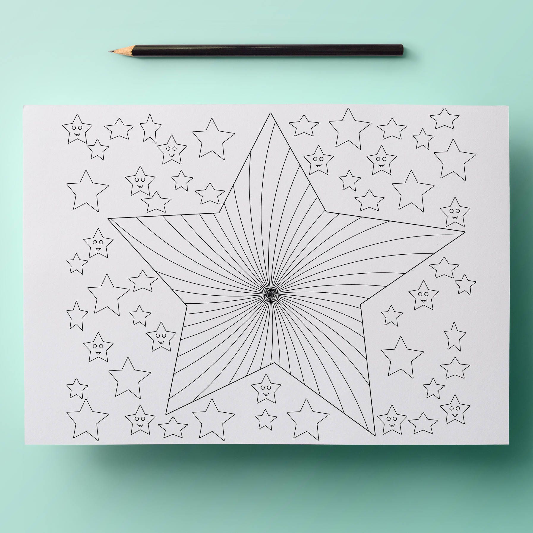 Happy Coloring Page for Kids, Adult Coloring Printable Activity, Galaxy ...
