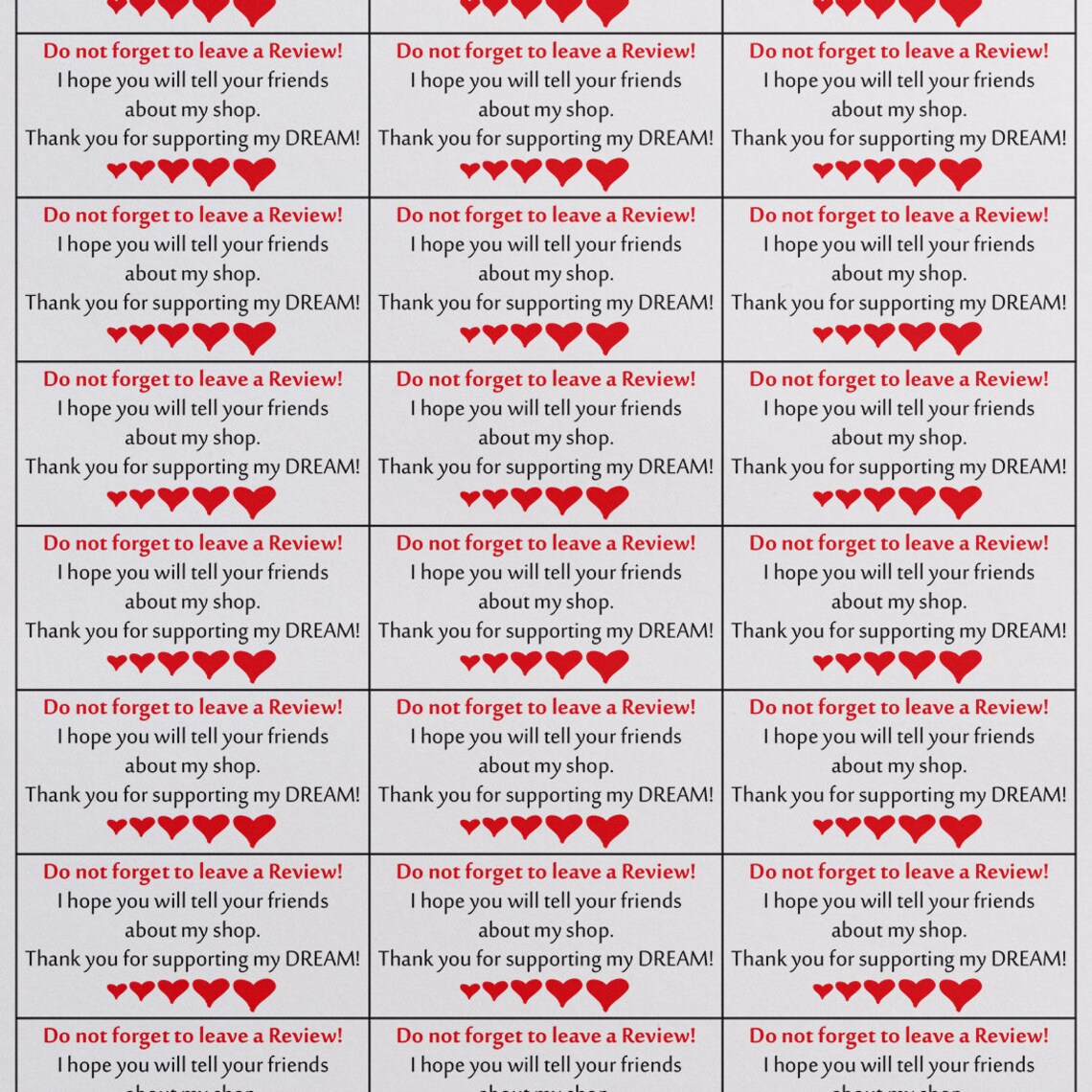 5 Star Review Small Business Review Stickers Printable Shop - Etsy